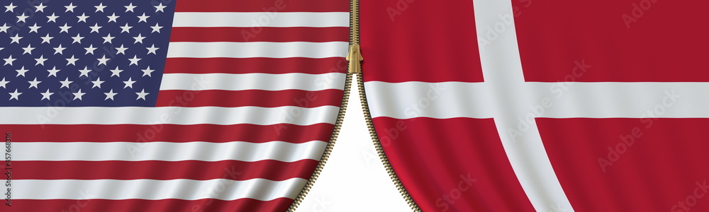 United States and Denmark cooperation or conflict, flags and closing or ...