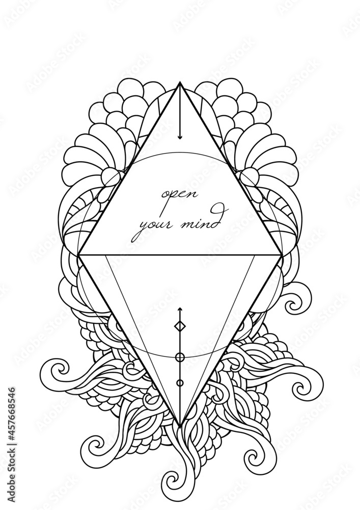 Inspiration quote zentangle inspired motivational postcard design with ...