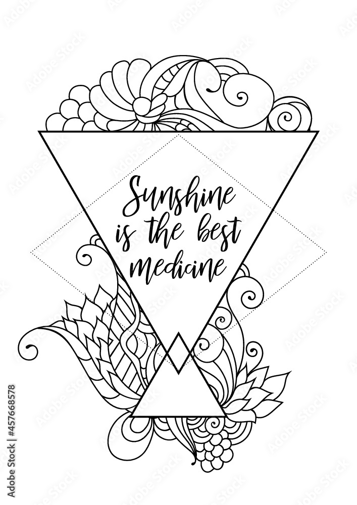 Inspiration quote zentangle inspired motivational postcard design with ...