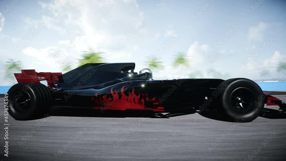 Race car. Very fast driving. Succes concept. Realistic 4K animation ...