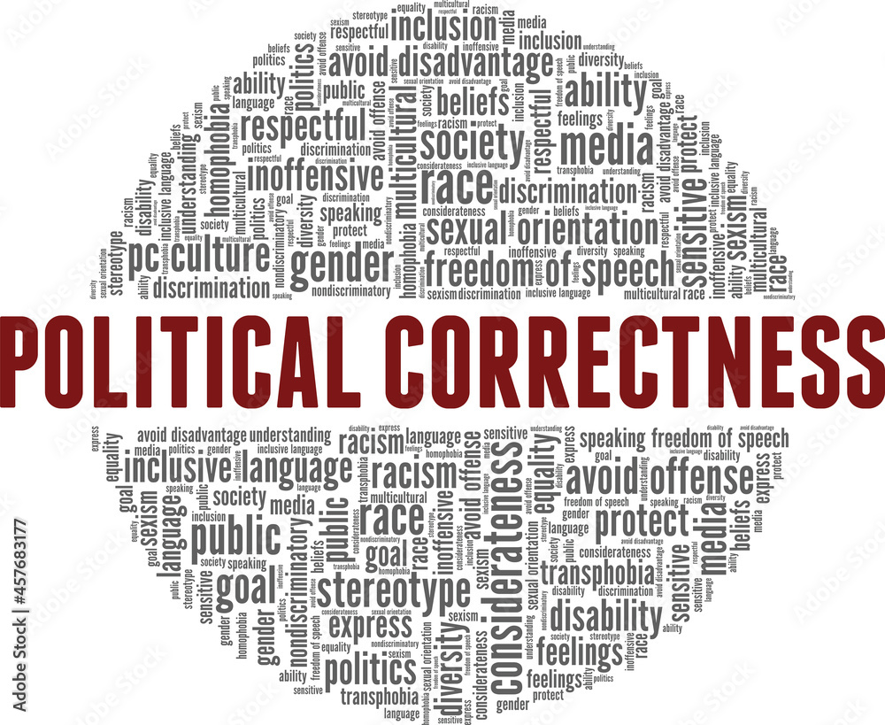 Political Correctness vector illustration word cloud isolated on a ...