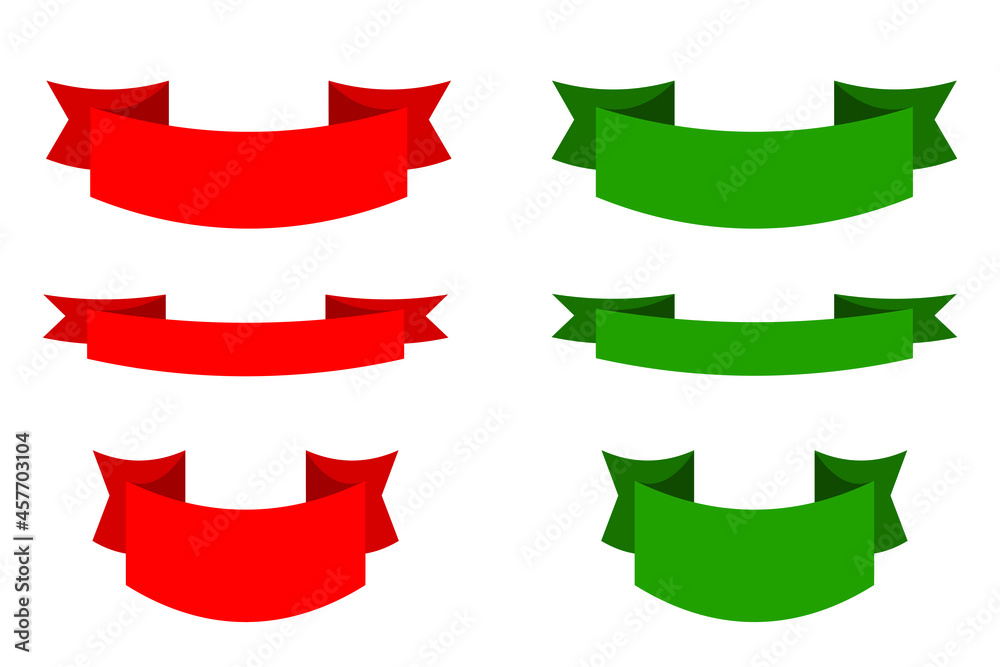 Vector banners. Red, Green and Yellow vector banners design elements ...