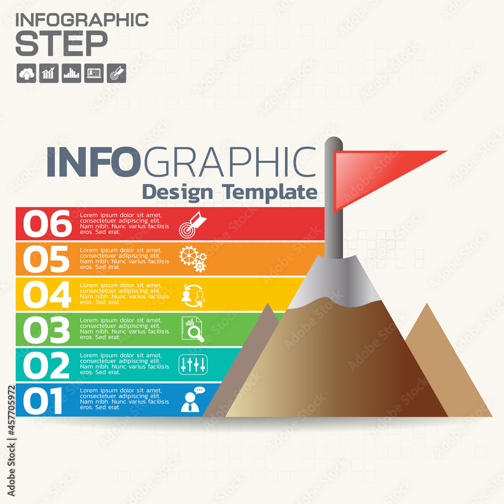 Infographics step by step. Pie chart, graph, diagram with 10 steps ...