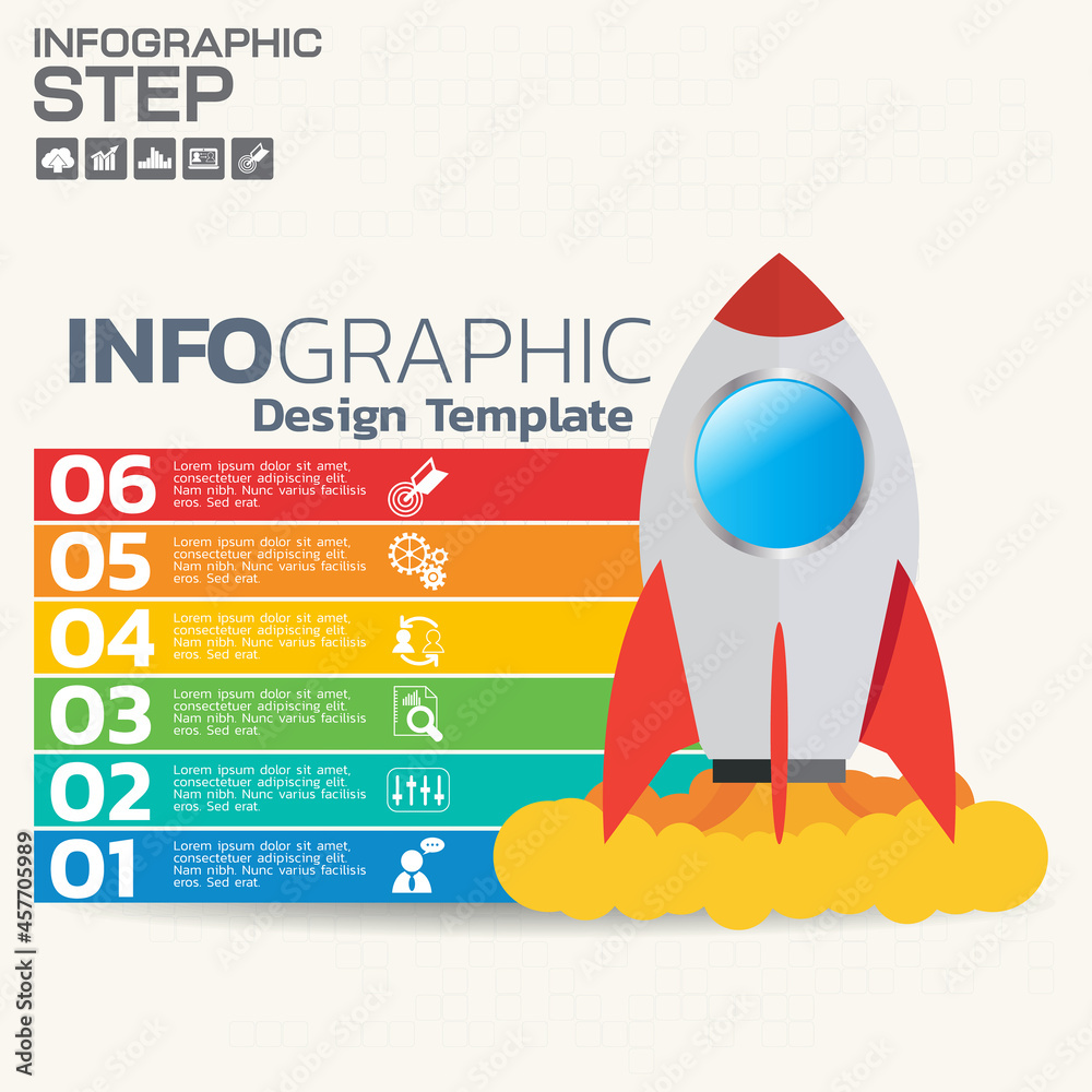 Infographics step by step. Pie chart, graph, diagram with 10 steps ...