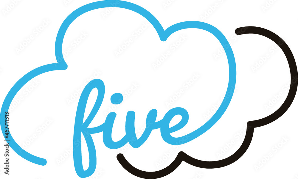 Cloud and Five logo design, 5 logo, cloud computing minimal, vector ...