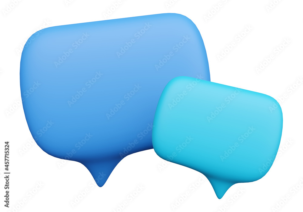 Chat bubble symbol 3D render. Communication symbol illustration with ...