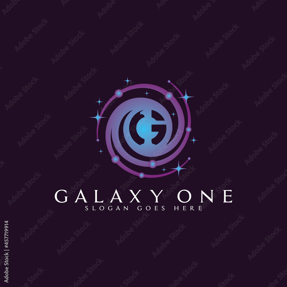 G1 letter galaxy logo vector. Suitable for technology businesses or ...