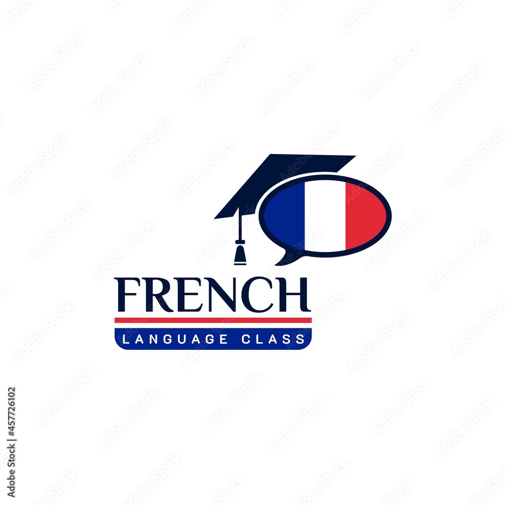 Learning French Language Class Logo. language exchange program, forum ...