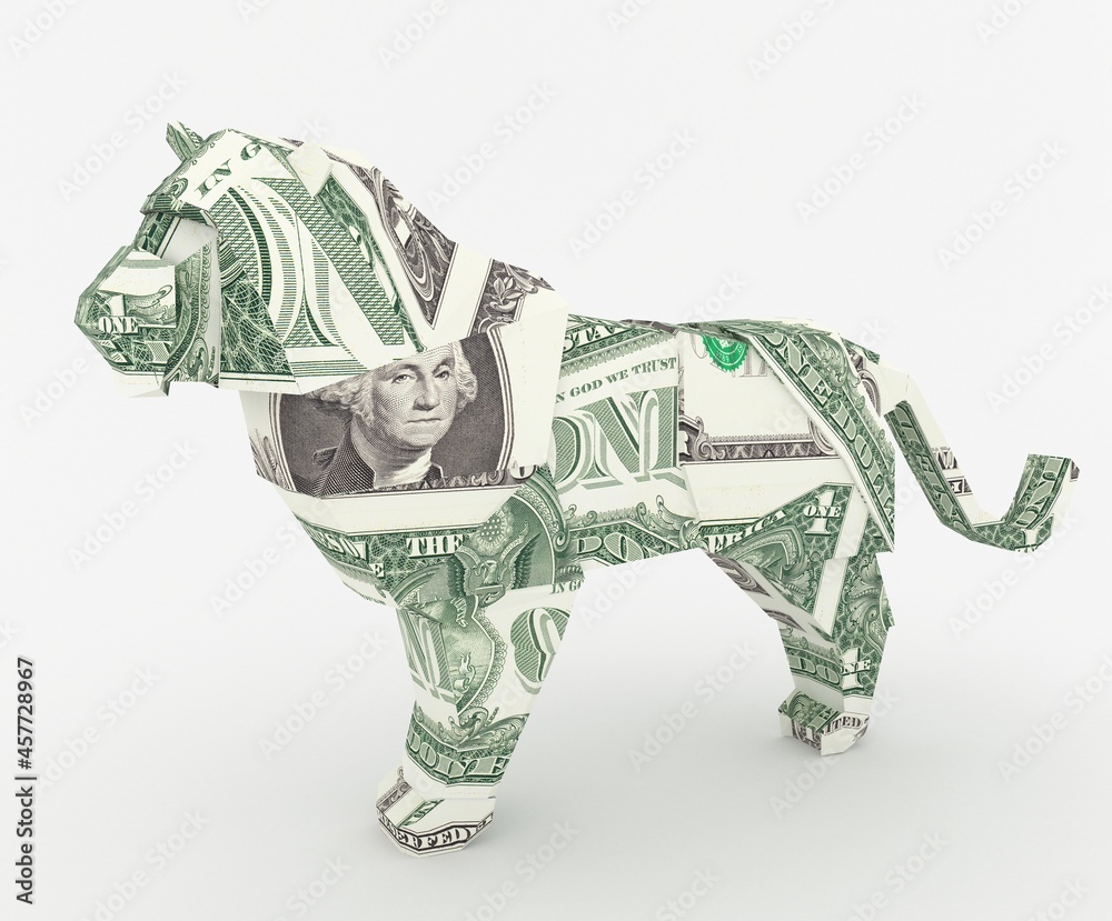 Dollar Tiger. Money origami. Symbol animal of Chinese New year 2022 ...