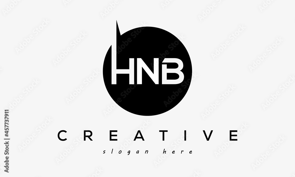 HNB creative circle letters logo design victor Stock Vector | Adobe Stock
