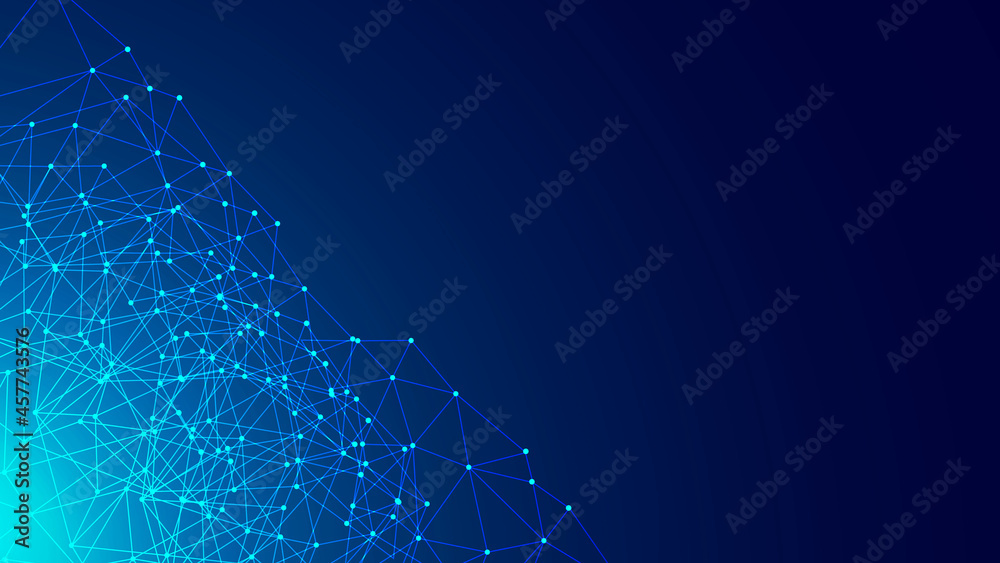 abstract blue technology background with lines and dot Stock ...