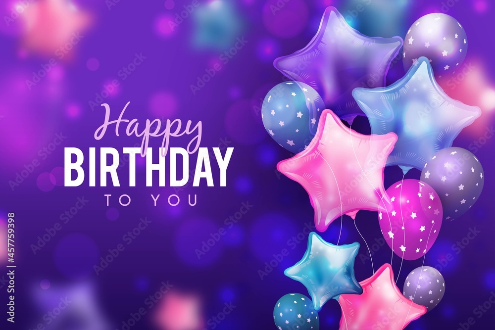 realistic birthday background vector design illustration Stock Vector ...