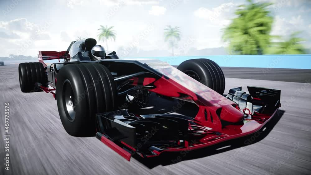 Race car. Very fast driving. Succes concept. Realistic 4K animation ...