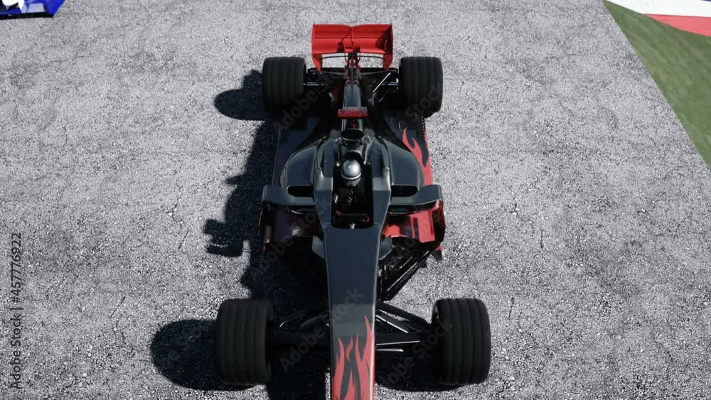 Race car and racer. Start. Success concept. Realistic 4K animation ...