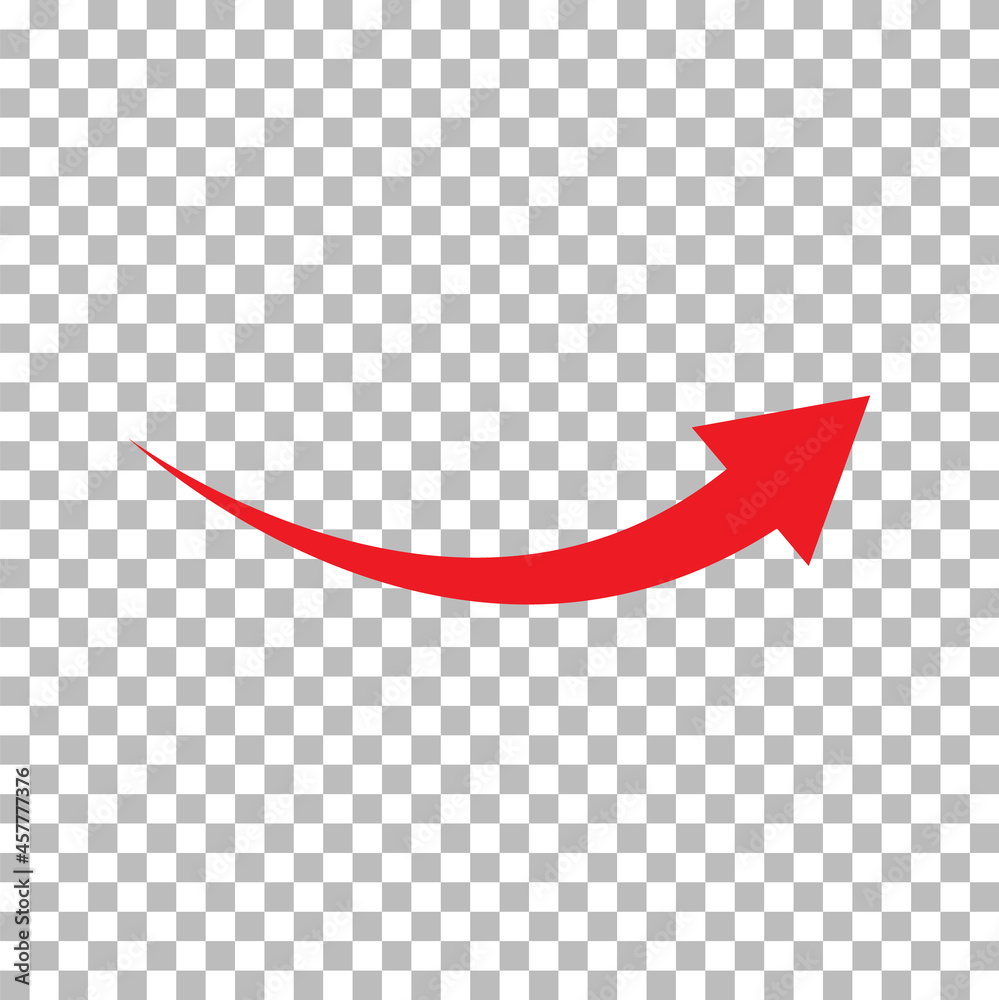 red arrow icon on transparent background. flat style. arrow icon for ...