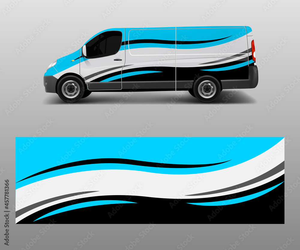 modern simple design for van graphics vinyl wrap template vector Stock ...
