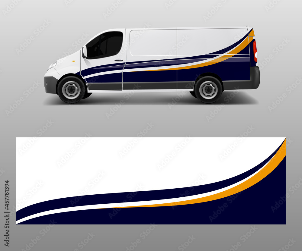 cargo van wrap vector, Graphic abstract stripe designs for wrap ...