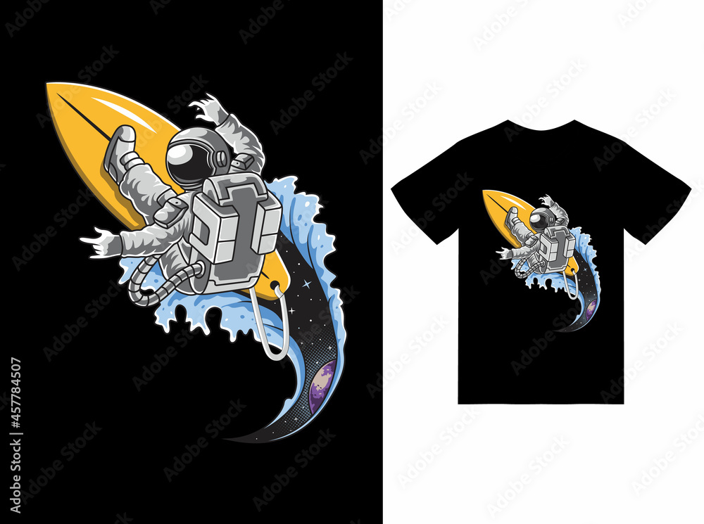 Astronaut Surfing Designd