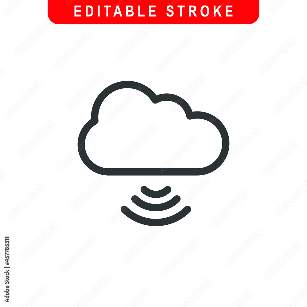 Cloud Wifi Outline Icon. Cloud Wifi Connection Line Art Logo. Vector ...