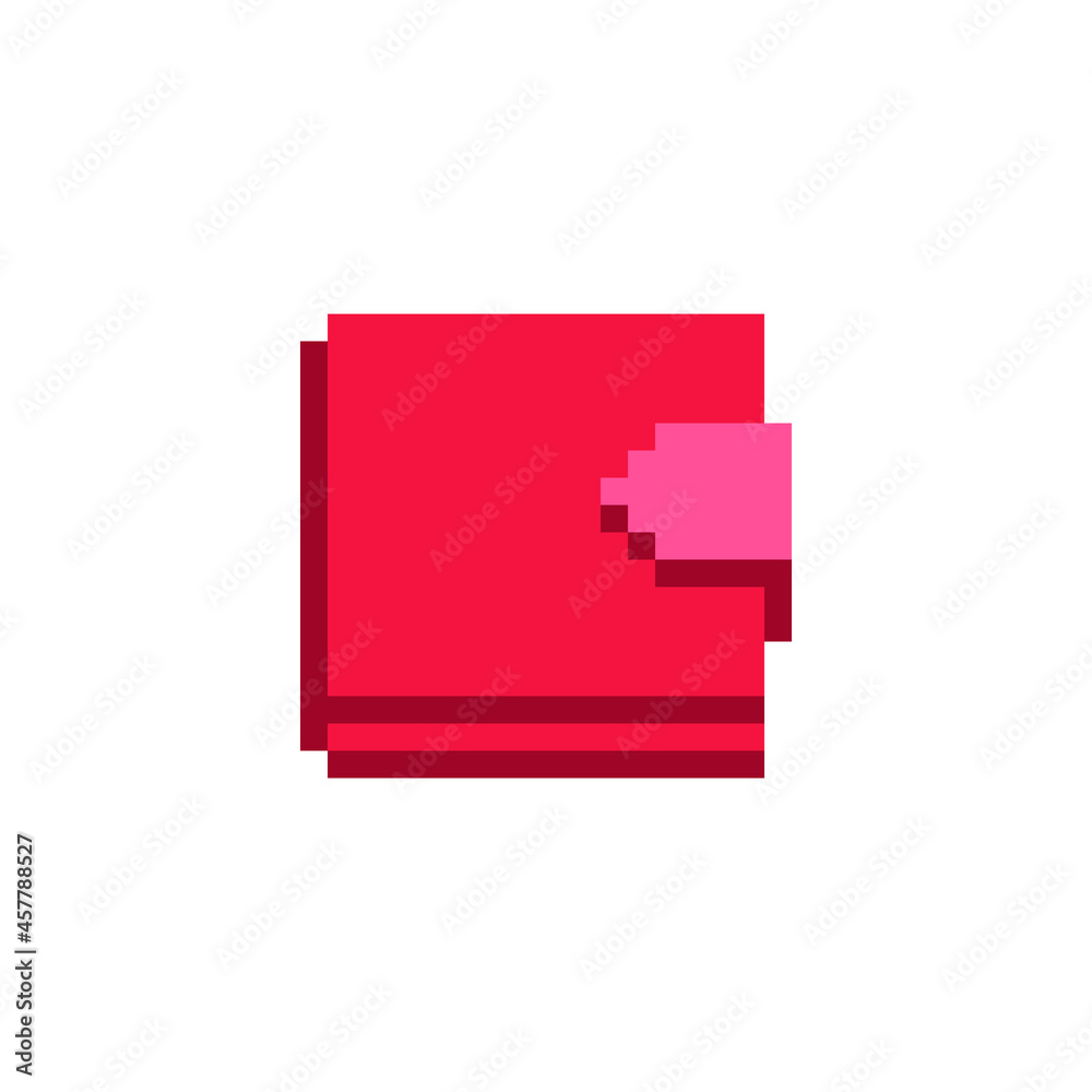 Wallet isolated vector illustration. Pixel art men's accessories icon ...
