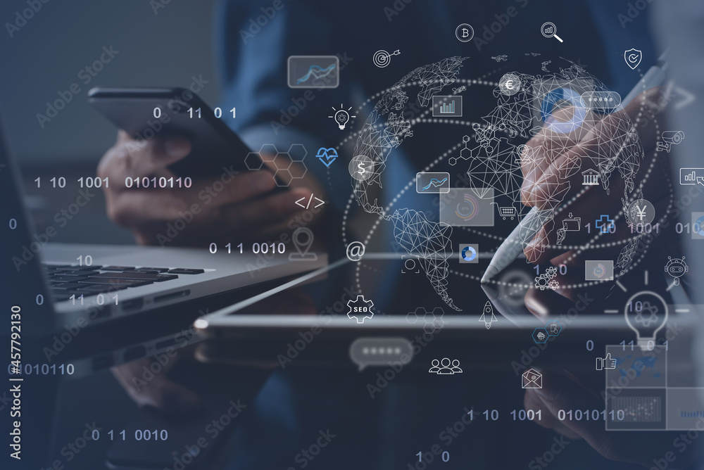 Digital software technology development concept, AI artificial ...