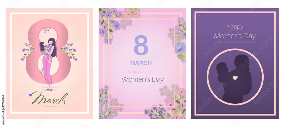 Card for the international mother s day Vector illustration for March 8 ...