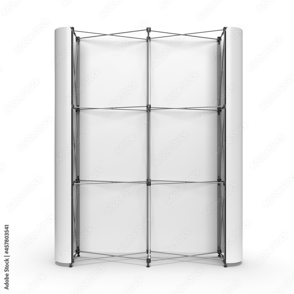 Graphic Wall Exhibition Straight 4 Panel Display, Back View displaying ...