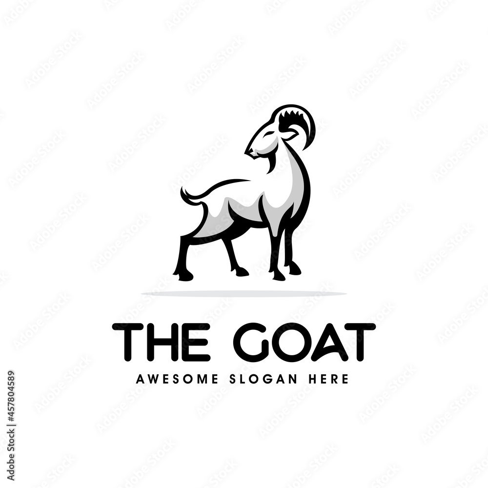 elegant goat logo design modern template,illustration, wildlife,outdoor ...