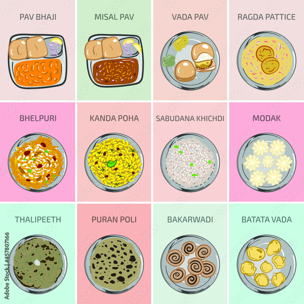 Vetor de Indian food vector graphics. Bengali Food. Main Course ...