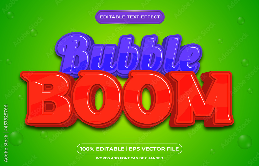 Bubble boom editable text effect liquid template style Stock Vector ...