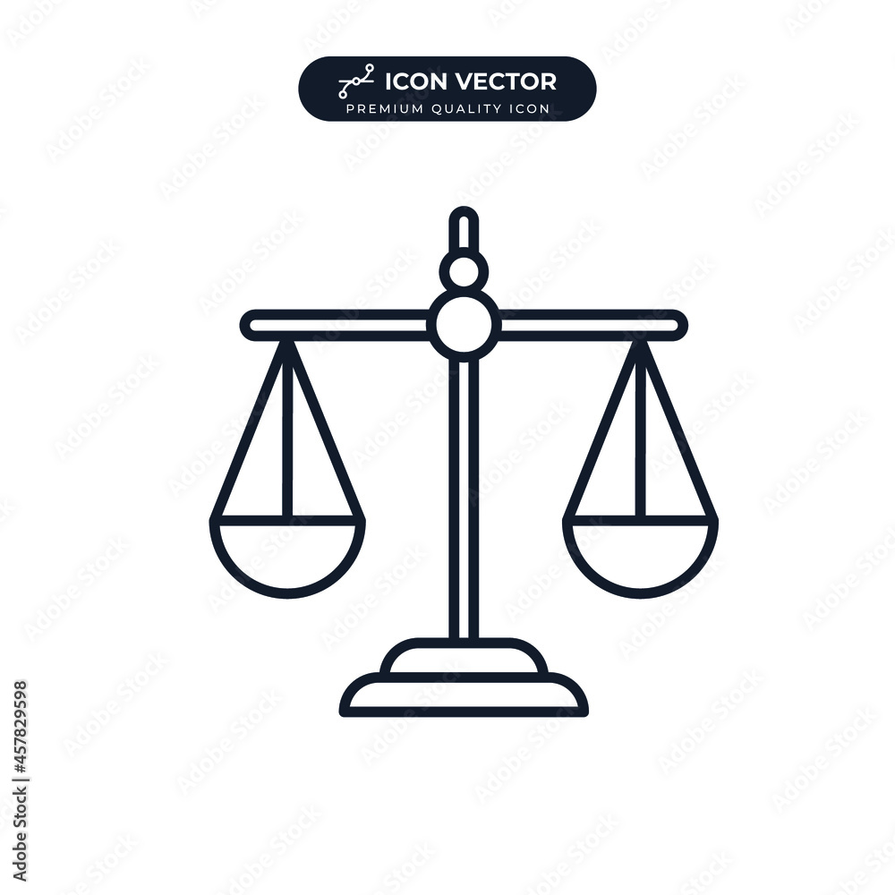 Law scale icon symbol template for graphic and web design collection ...