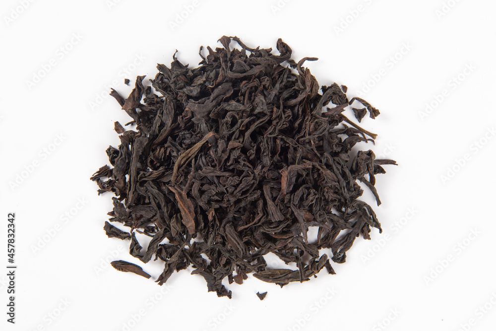dry black tea leaf isolated on white background Stock Photo | Adobe Stock