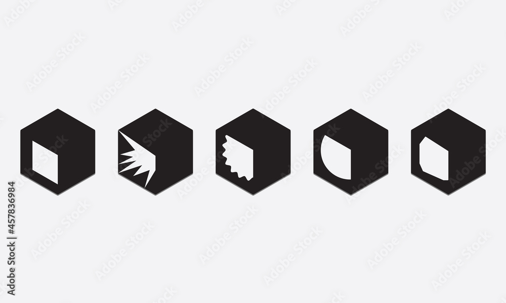 Vector polygon logo, black and white polygon, logo template Stock ...