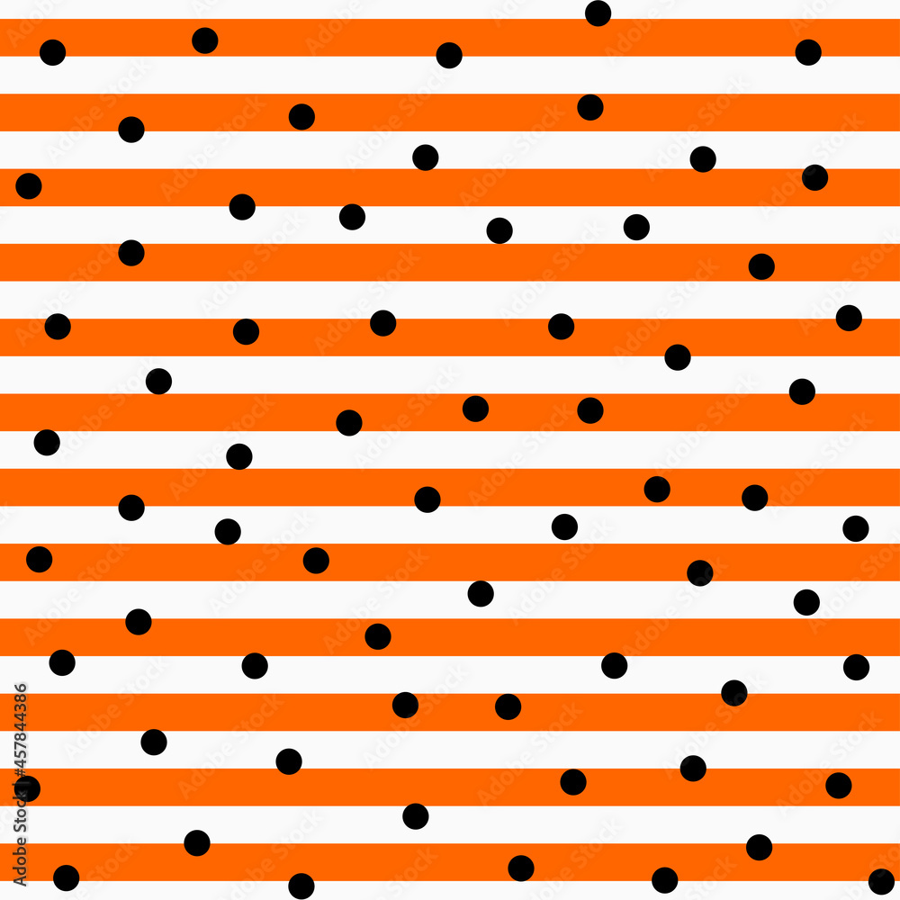 simple horizontal black spot and orange and white striped lines ...