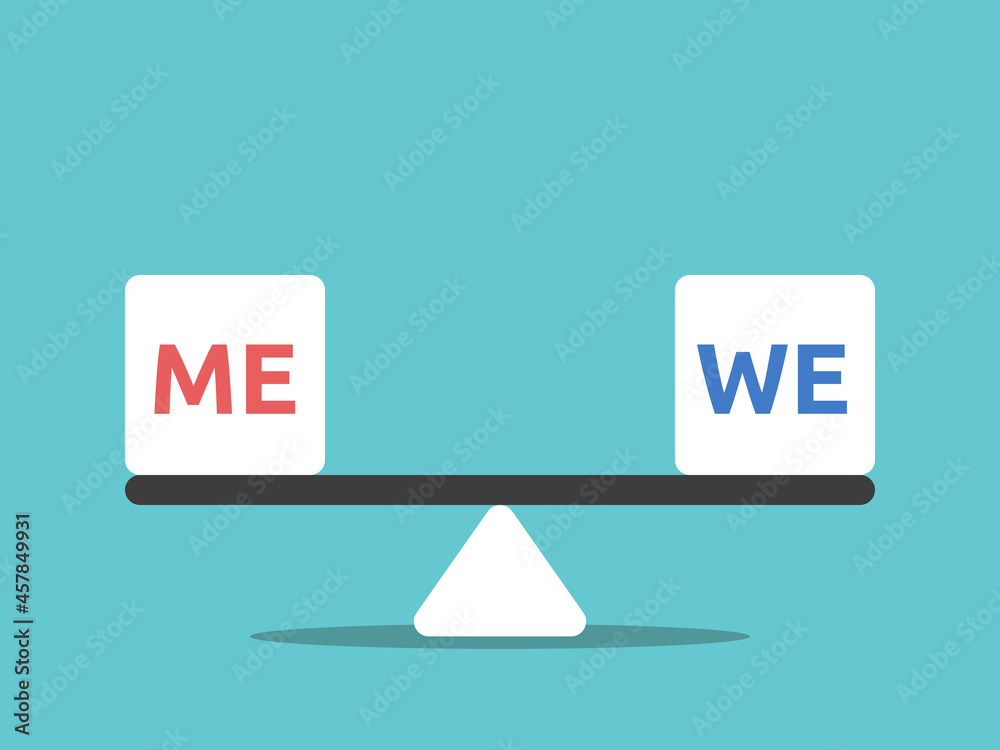 Photo Me vs we on seesaw weight scale, inimalGraphic | Posters, tableaux et papiers peints ...