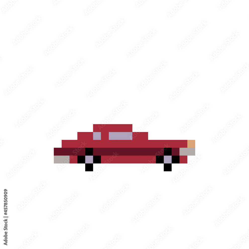 classic 8 bit car pixel art. Vector illustration of a car cross stitch ...