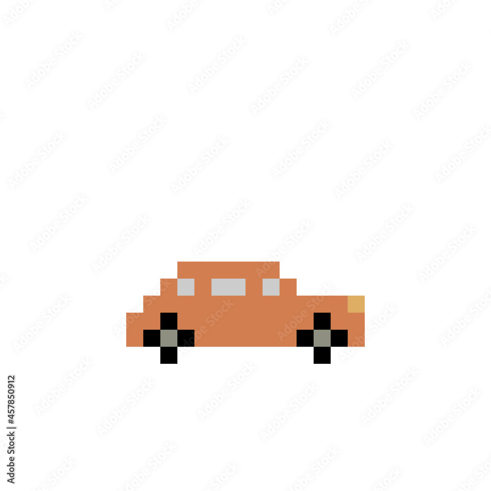 classic 8 bit car pixel art. Vector illustration of a car cross stitch ...