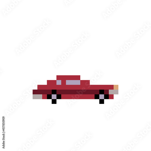 classic 8 bit car pixel art. Vector illustration of a car cross stitch ...
