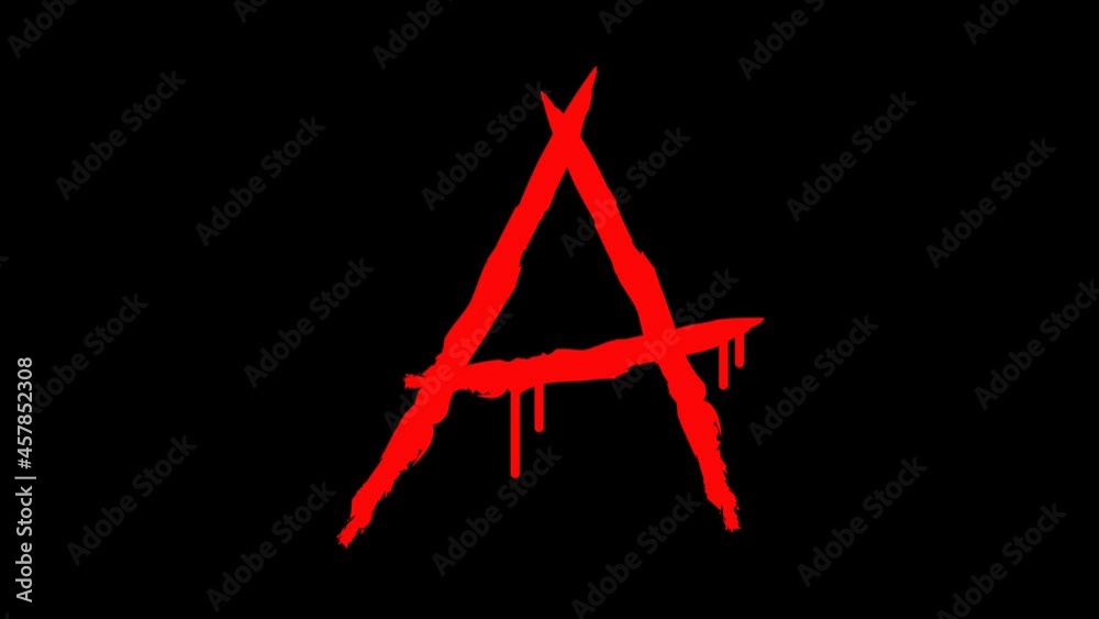 Animated Bloody Uppercase Letter A Symbol with RGB Alpha Transparent ...