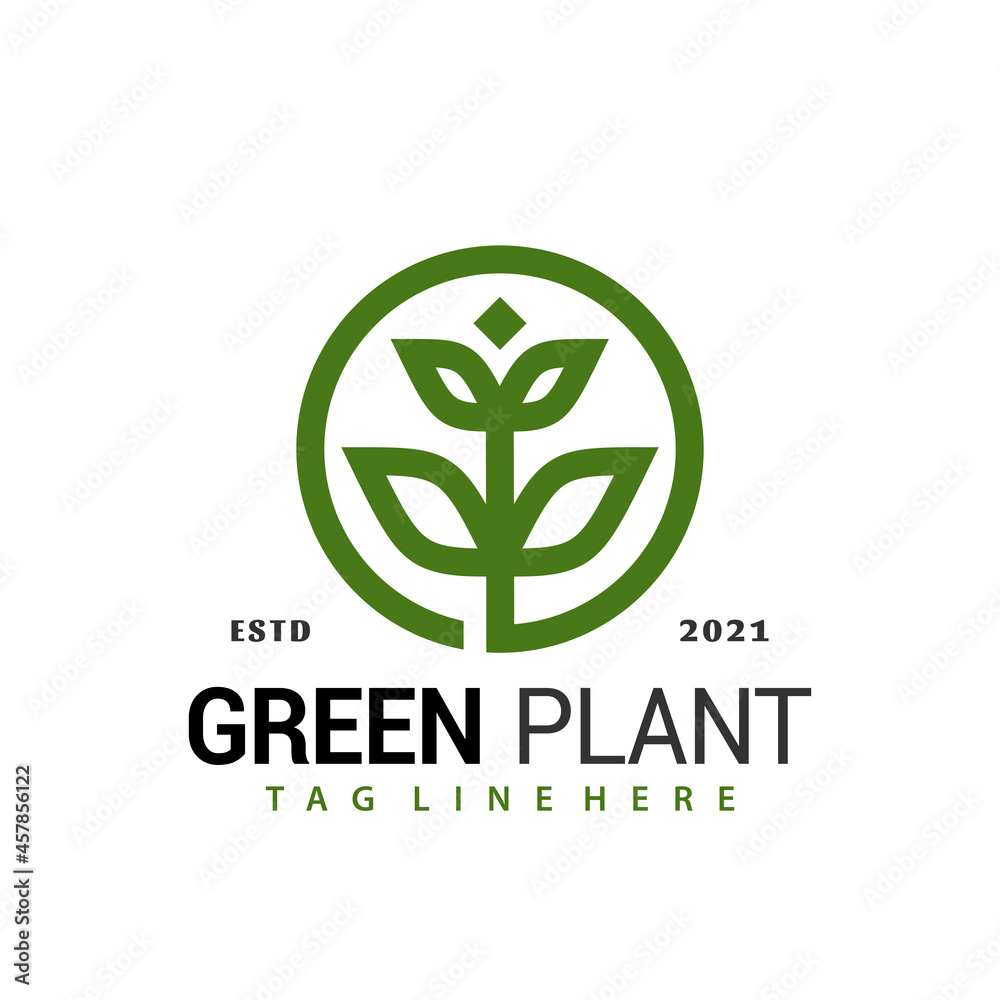Nature Green Plant Logo Vector Design, Creative Logos Designs Concept ...
