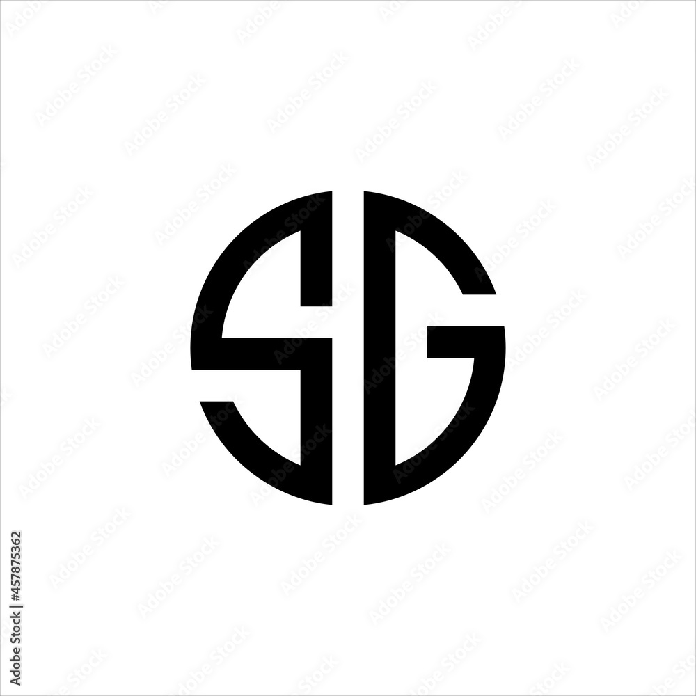 Initial letters SG circle shape monogram black simple logo Stock Vector | Adobe Stock