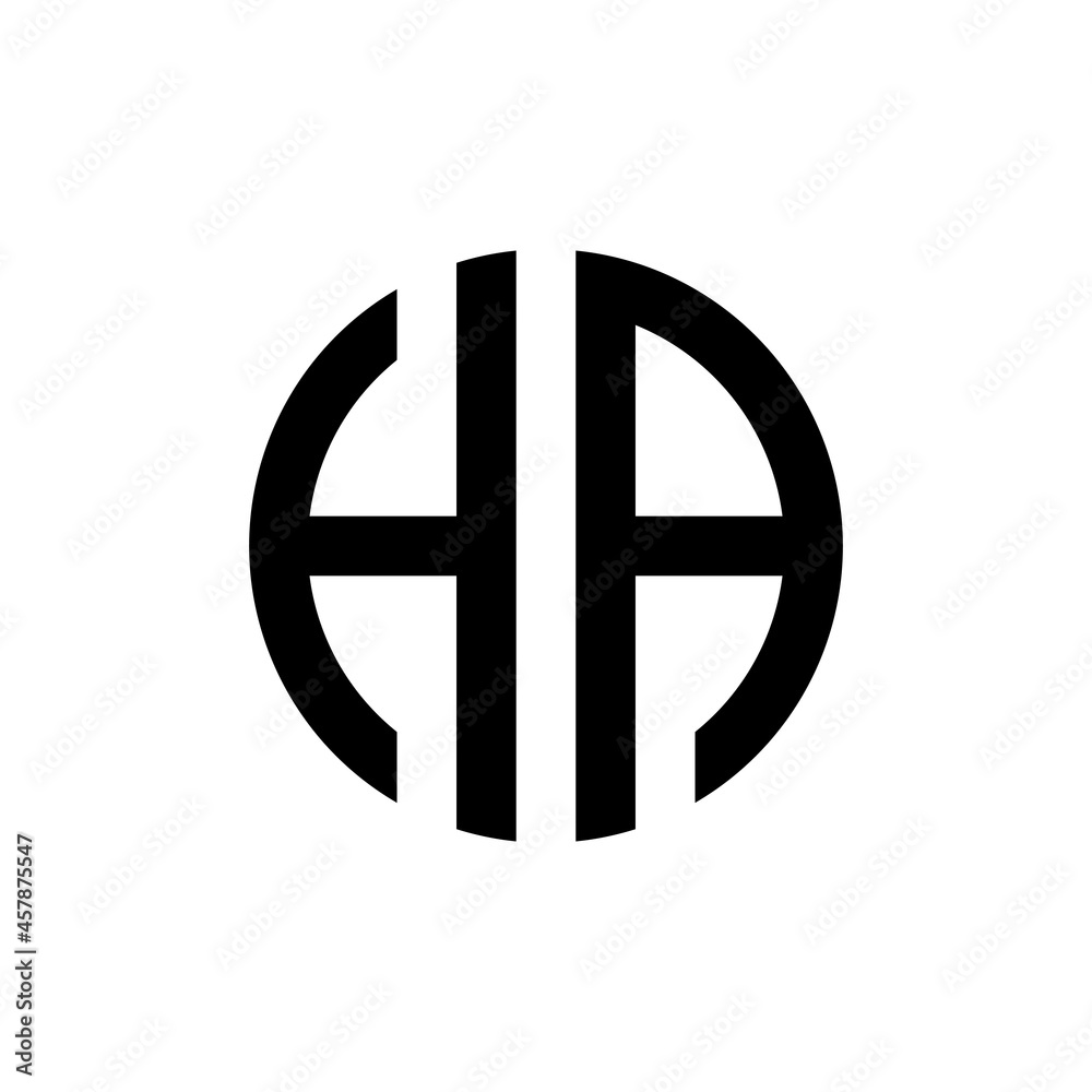 letter HA circle logo design vector template Stock Vector | Adobe Stock