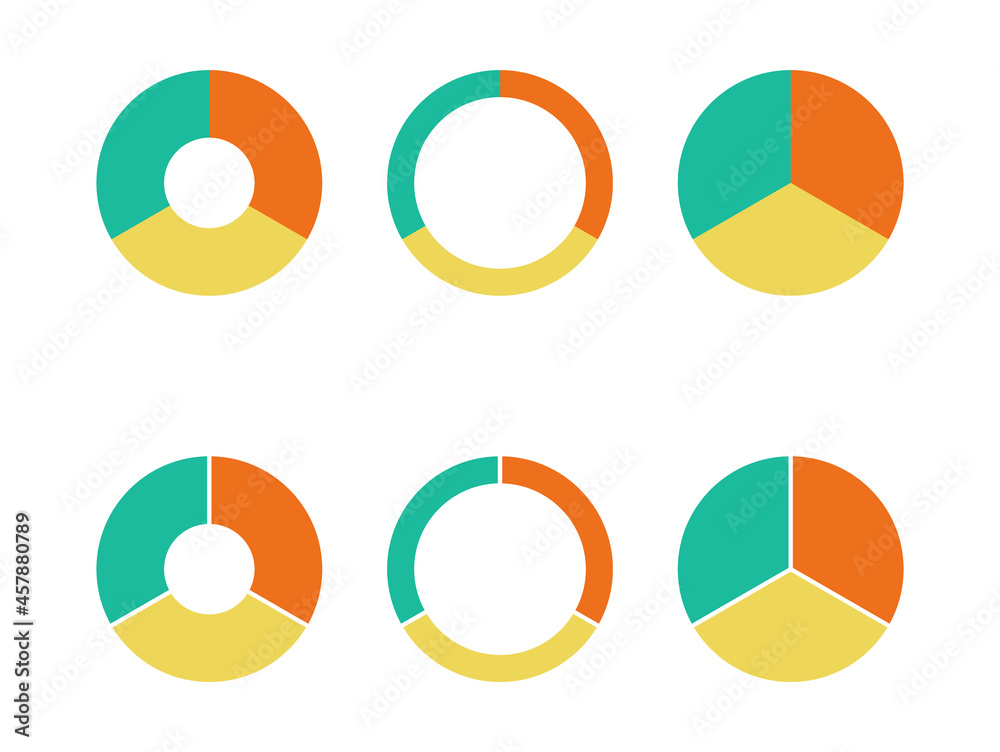 Infographic pie chart set. Cycle presentation diagram of collection 3 ...