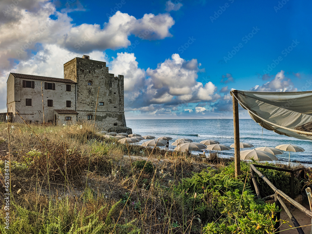 Marine panorama in Torre Mozza in the Gulf of Follonica Tuscany Italy ...