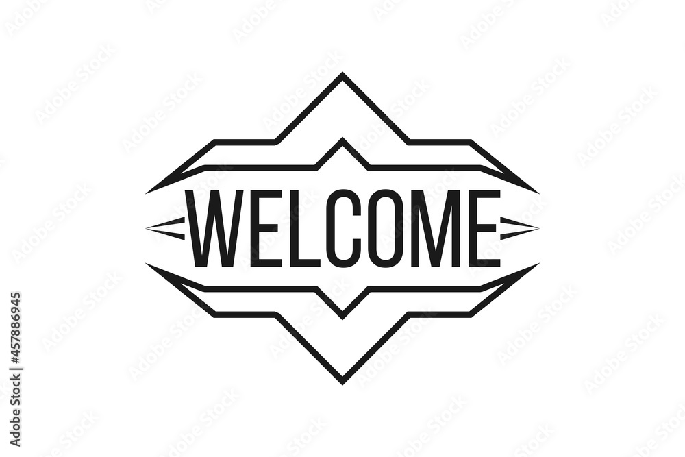 Welcome. vector letters,Template for greeting card, poster, logo, badge ...