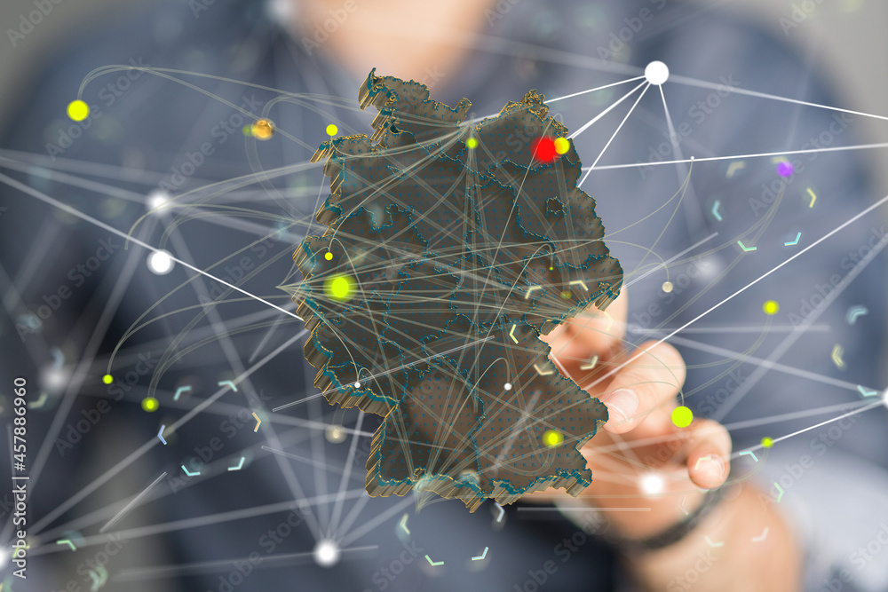 3D map of Germany. Map of Germany land border Stock Photo | Adobe Stock