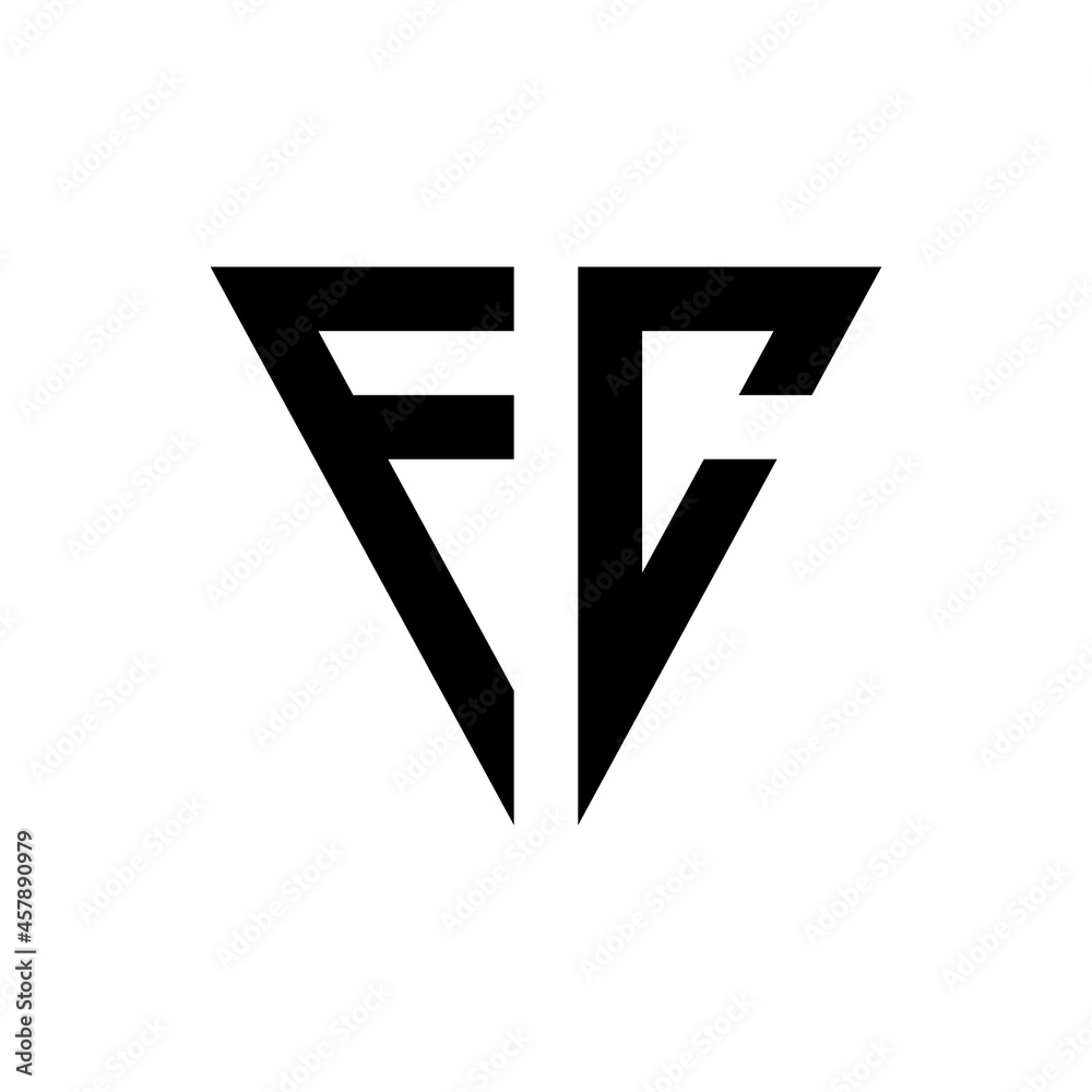 Letter FC Logo Design Triangle Style, Vector logo template Stock Vector ...