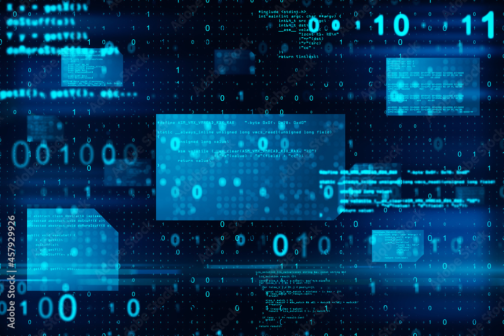 Abstract Glowing Blue Coding Background Binary Code Technology Data And Internet Concept 3d 1640