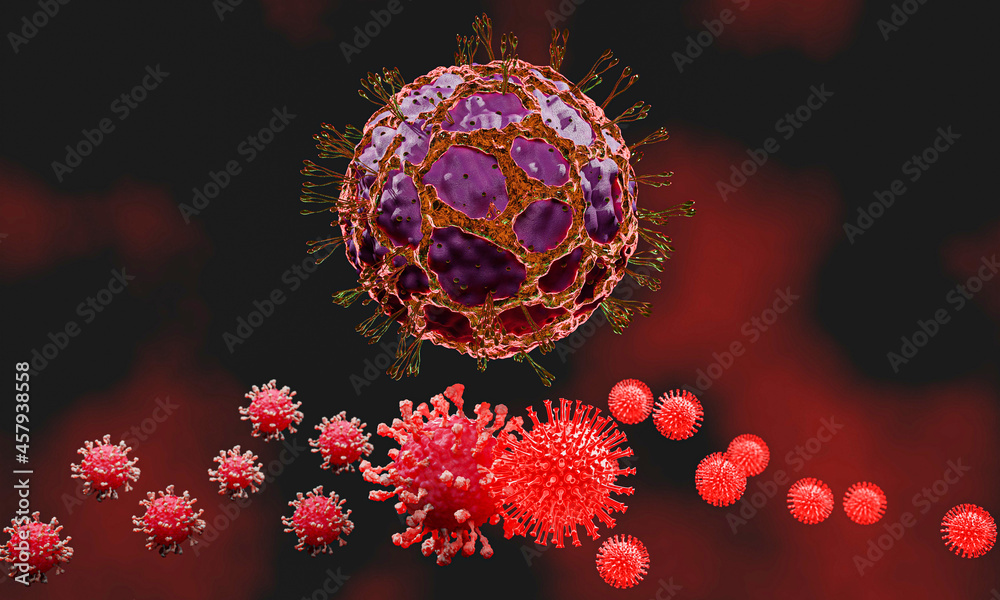 Mutation from Alpha, Delta to MU . Covid-19 virus mutates or develops a ...