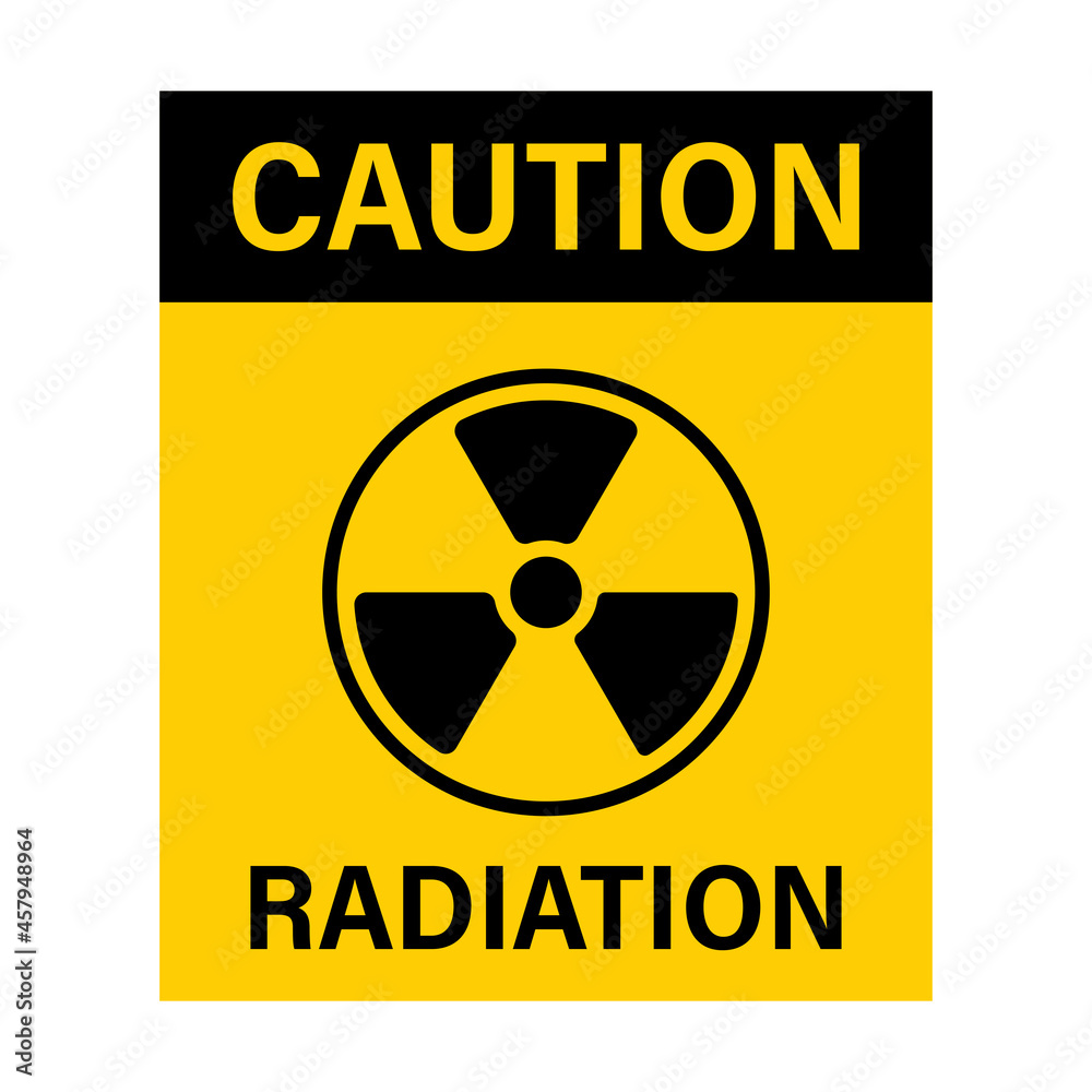 Caution nuclear radiation warning icon vector radioactive symbol atomic ...